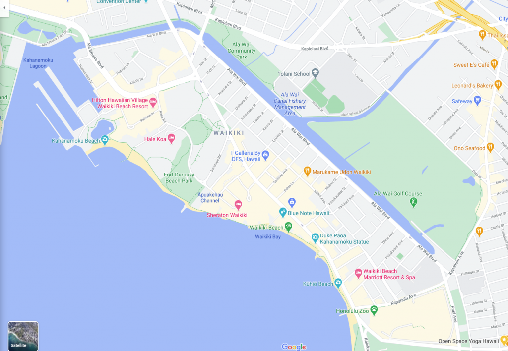 Google Map of Waikiki – Hawaii Sea Grant